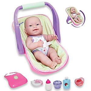 JC Toys, 14" Lots to Love Babies Doll and Car Seat - 4 Multi-position Carrier - Posable & Waterproof - Ages 2+