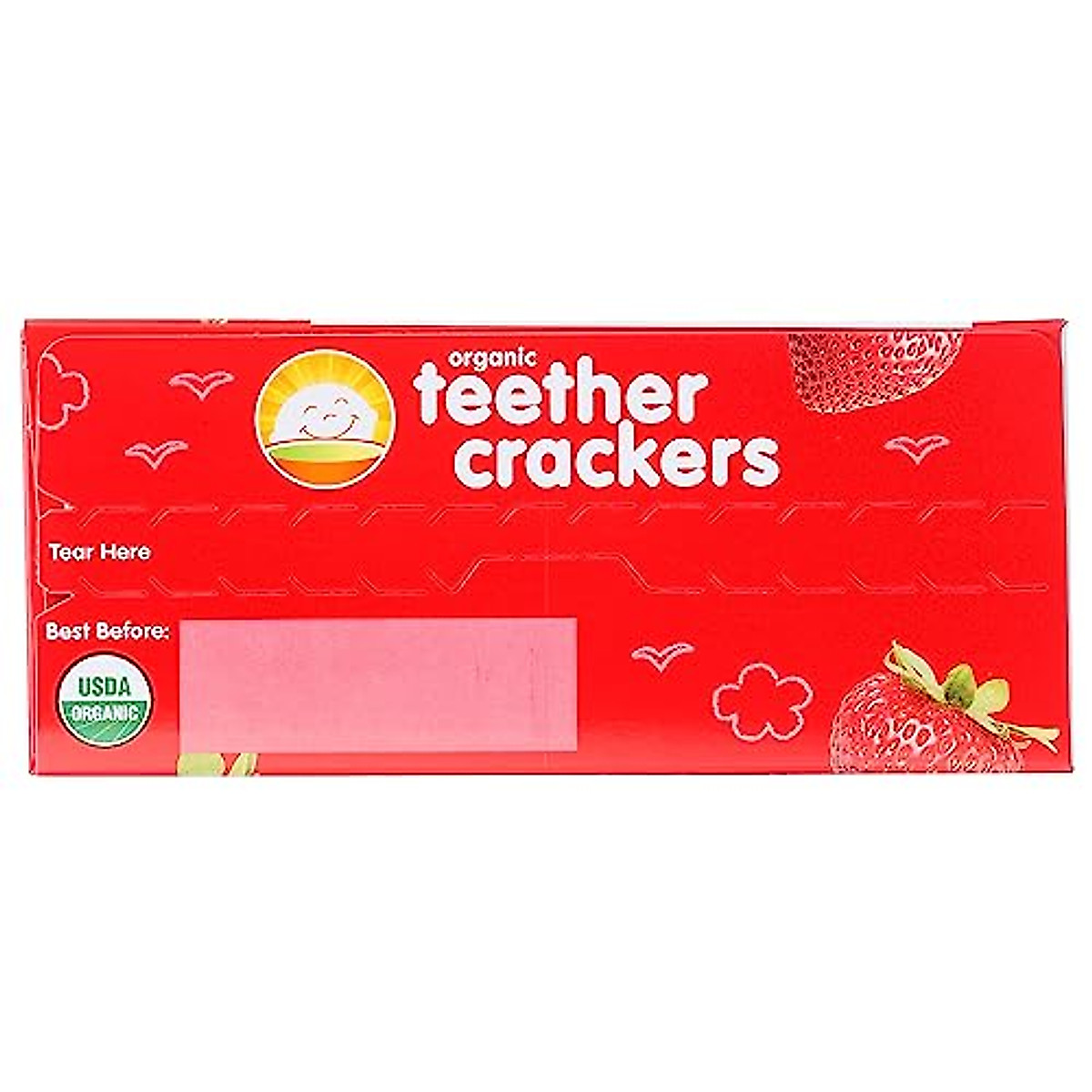 Happy Baby Organic Strawberry & Beet Teether Crackers 12 Count, 1.7 OZ
