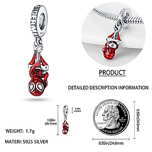 HappyStar 925 Sterling Silver Charms for Bracelets and Necklaces,Combination Dangle Pendants Beads Charms Jewelry Gift for Couples Sisters.（With Spacer Beads）