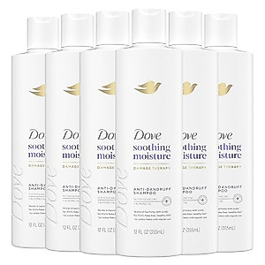 Dove Damage Therapy Derma Shampoo Soothing Moisture Pack of 6 for Flaky Scalp with Pyrithione Zinc and Almond Oil 12 Fl Oz
