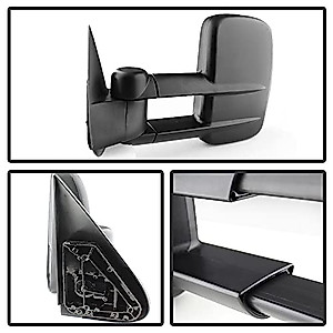 Acanii - Extend Telescoping Towing Side Mirrors Manual Non Heat Left+Right Driver + Passenger For 99-07 Silverado Sierra