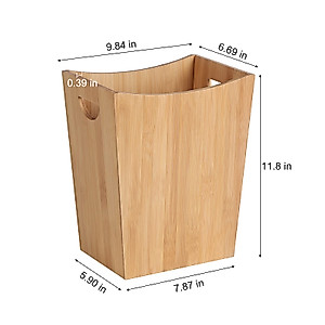 MOOACE Small Trash Can Wastebaskets, 2 Gallon Waste Basket with Handles, Rectangular Trash Basket Garbage Can for Bathroom, Living Room, Office, Kitchen