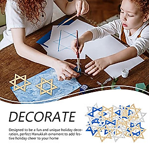 NOLITOY 50pcs Hanukkah Decoration Adorn Hanukkah Menorah Decorations Chanukah Ornaments Party Jewish Decked Favor Star of David Glitter New Non-woven Fabric The Gold Christmas