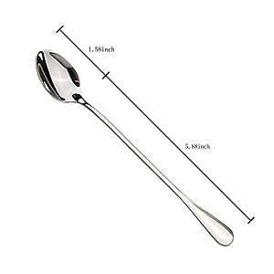 dhrbsx Long-Handled ice Tea Spoon, Cocktail stir Spoons, Stainless Steel Coffee Spoons, ice Cream Scoop Set of 8