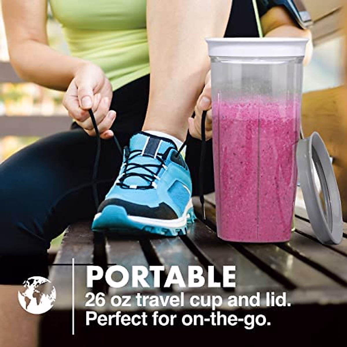 Bionic Blade Personal Blender 490mL, Cordless, Rechargeable 18,000 RPM Portable Blender for Shakes and Smoothies Mini Blender Portable 8.6" Tall, Seen On TV (Gunmetal)