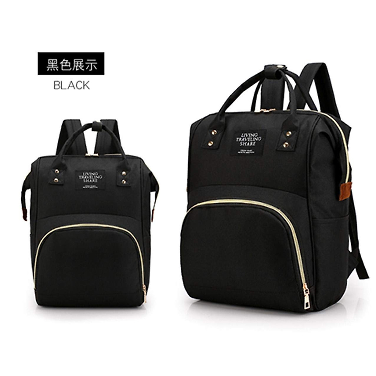 MLBCARE baby bag back pack large-capacity multi-functional fashionable shoulders diaper backpack mother's portable baby care bag Separate storage (black)