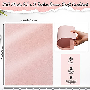 250 Sheets 8.5 x 11 Inch Metallic Paper Shimmer Card Stock 80lb 210 Gsm Double Sided Card Stock Printer Paper for Weddings Birthdays Craft Use Invitations Certificates DIY Cards (Pink)
