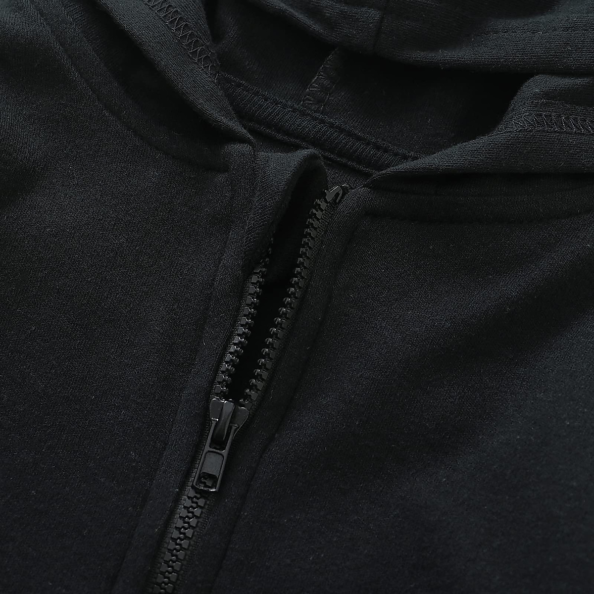 ROMPERINBOX Unisex Solid Baby Sweatshirts Hoodies, Lightweight Full Zip-up Jackets Coat 0-24 Months (Black, 3-6 Months)