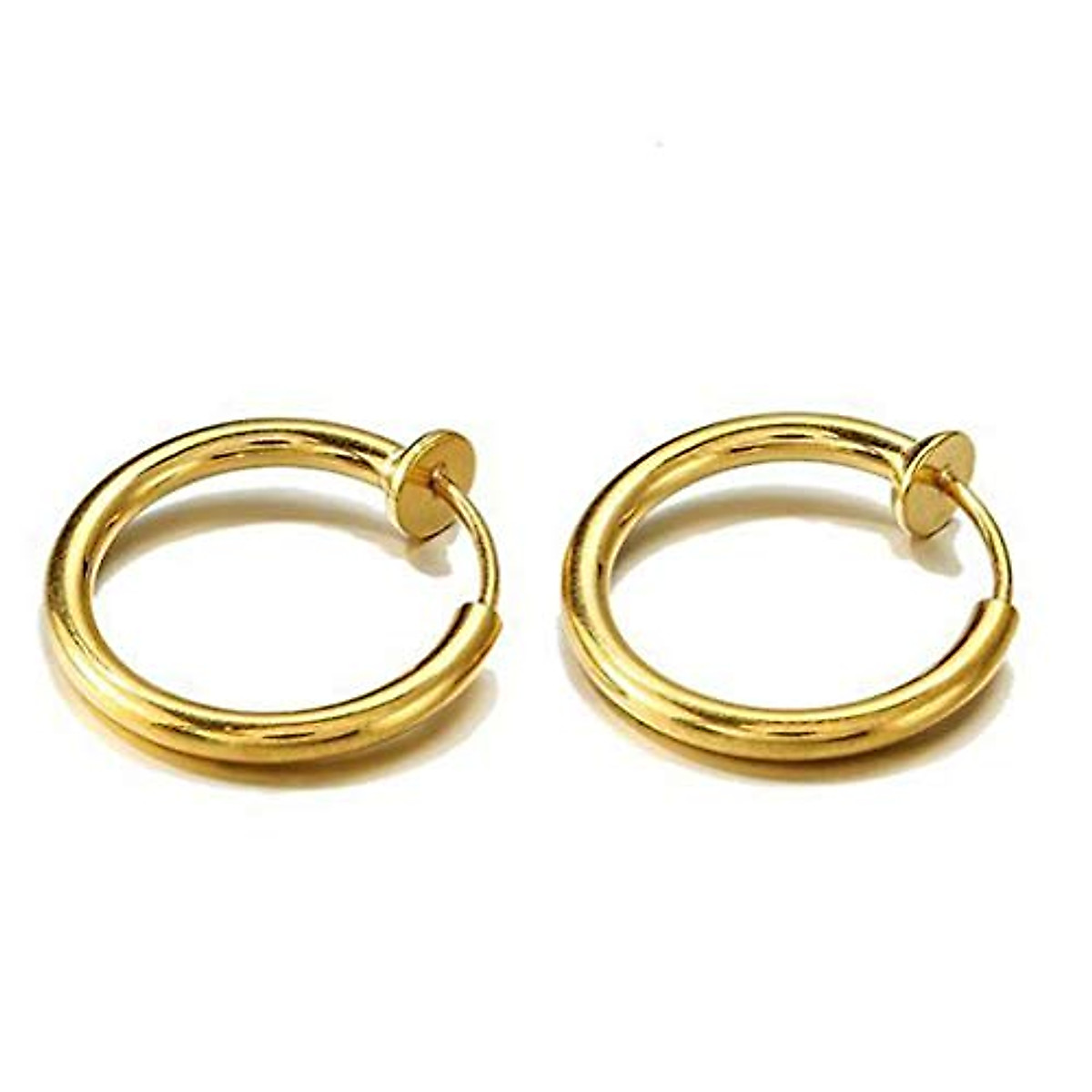 Clip on Body Nose Lip Ear Fake Retractable Earrings Hoop Earrings Septum 2 Pairs KANGMOON