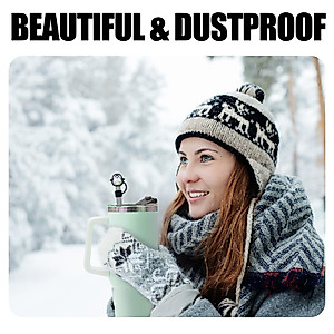 Cocurb Straw Cover Cap for Stanley Cup 12 PCS,Silicone Straw Topper Compatible with Stanley 30 to 40 Oz Tumbler,Soft Silicone Animal Shape Straw Lid for 10 mm Straws - Mother's Day Present