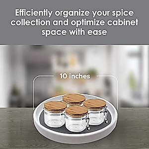 3 Pack Lazy Susan Organizer Turntable (10 inches) - Rotating Spice Rack for Kitchen Cabinet Pantry Fridge Bathroom Vanity Countertop & Under Sink Organization - Non-Skid Round Spinning Spice Storage