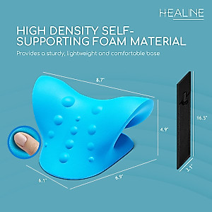 HEALINE Heated Neck Stretcher Cervical Traction Device with 6 Foot USB, Neck and Shoulder Relaxer for Pain Relief Pillow