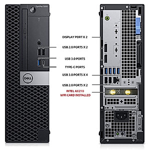 Dell OptiPlex 5060 Desktop Computers Windows 11 PC, Intel Hexa Core i7-8700 3.2GHz, 16GB Ram 512GB M.2 NVMe SSD,Intel AX210 Built-in WiFi 6e Bluetooth 5.2, Refurbished Ddesktop Computers (Renewed)