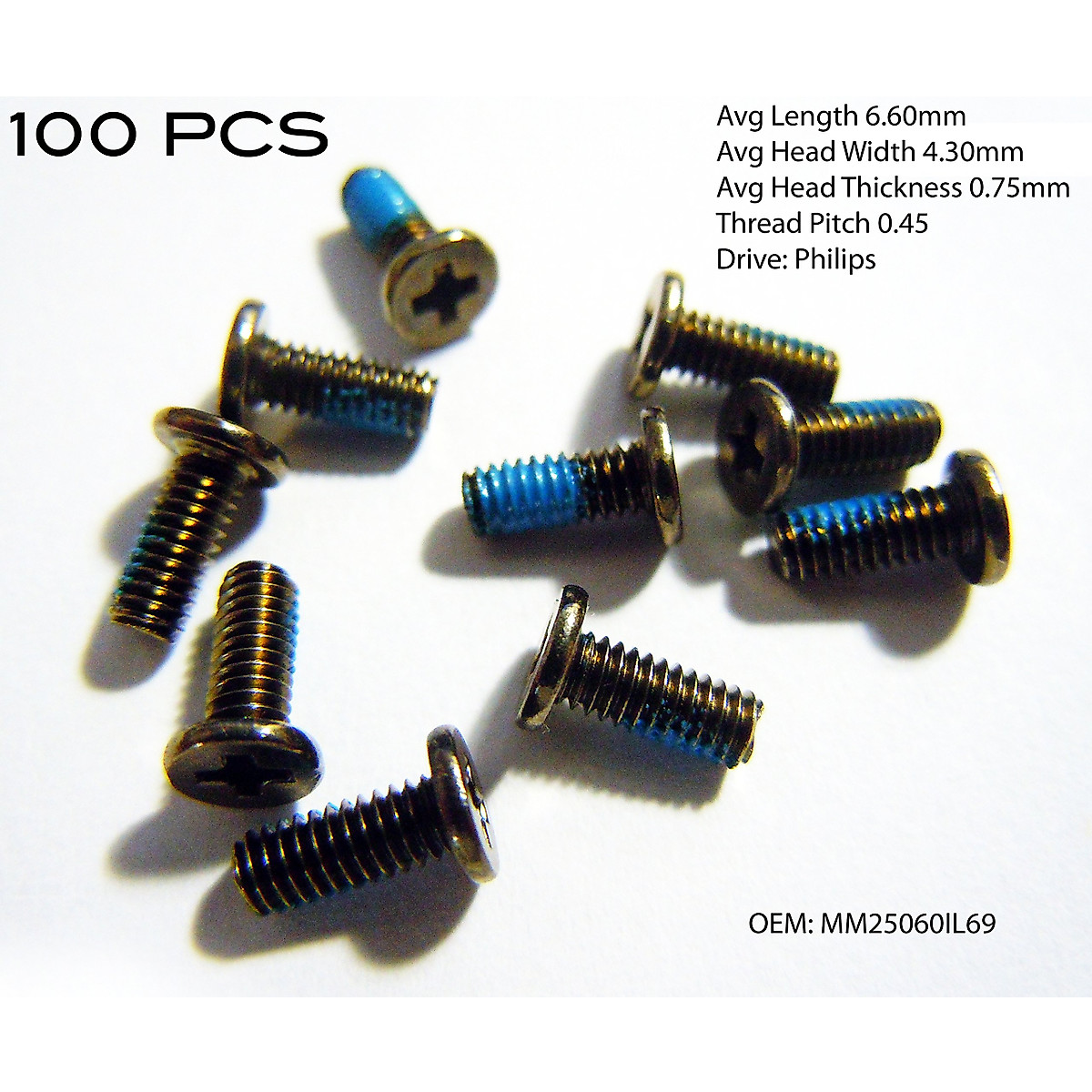 VATH 100 Pieces of M2.5 x 6mm OEM Laptop Screws (Nylok) 10pcs [S13x100]