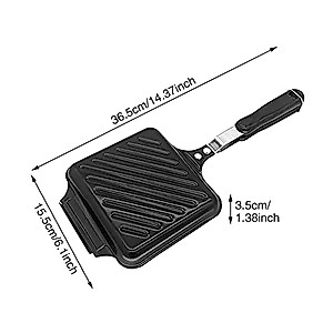 SYCOOVEN Sandwich Maker, Non-stick Grilled Sandwich and Panini Maker Pan with Handle, Double Sided Frying Pan Grilled Cheese Maker Flip Pan for Breakfast Toast Panini Waffle