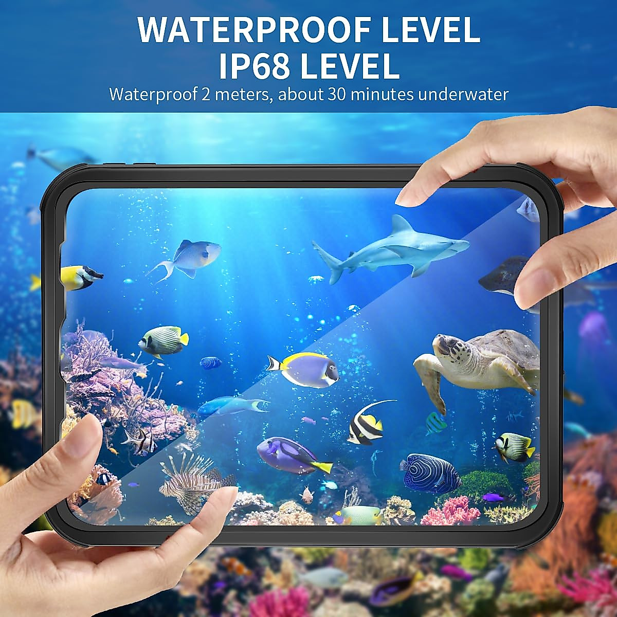 AICase Waterproof Protective Case for iPad Pro 11 Inch 2020/2021/2022 with Lanyard and 360° Full Body Protection with Touch Function, Transparent Case, Waterproof, Shock Resistant