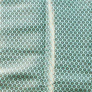 Mint Green Brocade Art Silk Fabric Wedding Lehenga Solid Pattern Fabric for Sewing Crafting Home Decor by The Yard