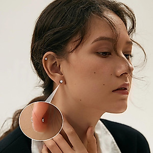 Jstyle 4 Pairs Stainless Steel Mens Womens Magnetic Stud Earrings Non-piercing CZ 4-7MM