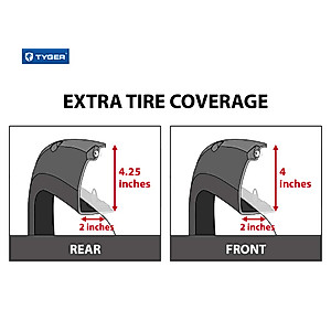 Tyger Auto Fender Flares Compatible with 1999-2006 Chevy Silverdo GMC Sierra 1500 2500 3500HD (Incl. 2007 Classic) Fleetside, Rough Textured Bolt-Riveted Style 4pc | TG-FF8C4057
