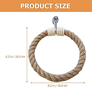 CLISPEED Towel Ring Wall Mounted Towel Rack Nautical Rope Bath Towel Hangers Vintage Hand Towel Holder for Shower Bathroom Bedroom