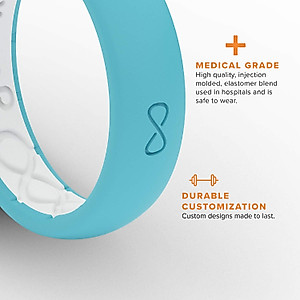 GROOVE LIFE - Silicone Ring For Men and Women Wedding or Engagement Rubber Band with Lifetime Coverage, Breathable Grooves, Comfort Fit, and Durability - Thin Solid Storm Grey Size 7