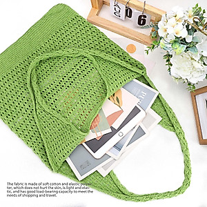 hatisan Crochet Bags for Women - Summer Beach Tote, Aesthetic Hippie Knit Bag (Green)