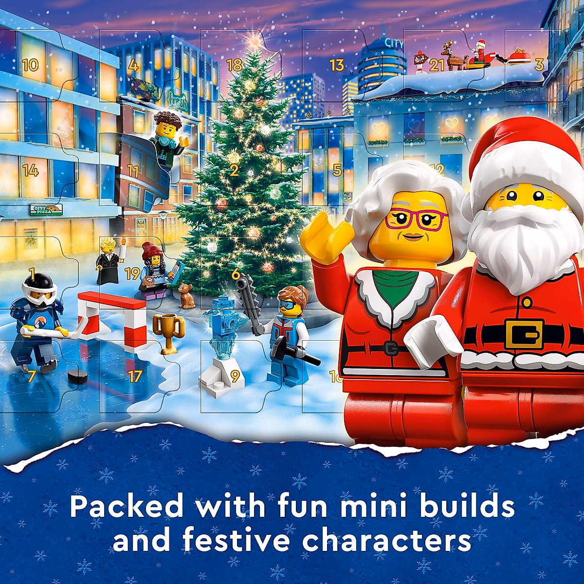 LEGO City 2023 Advent Calendar 60381 Christmas Holiday Countdown Playset, Gift Idea to Countdown to Adventure with Daily Collectible Surprises