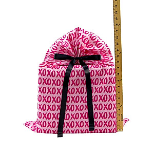 VZWraps XOXO Reusable Fabric Gift Bag for Bridal Shower, Mother's Day or Any Occasion (Large 20 Inches Wide by 27 Inches High)