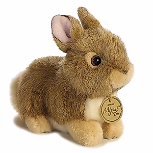 Aurora® Adorable Miyoni® Tots Baby Bunny Stuffed Animal - Lifelike Detail - Cherished Companionship - Brown 7 Inches