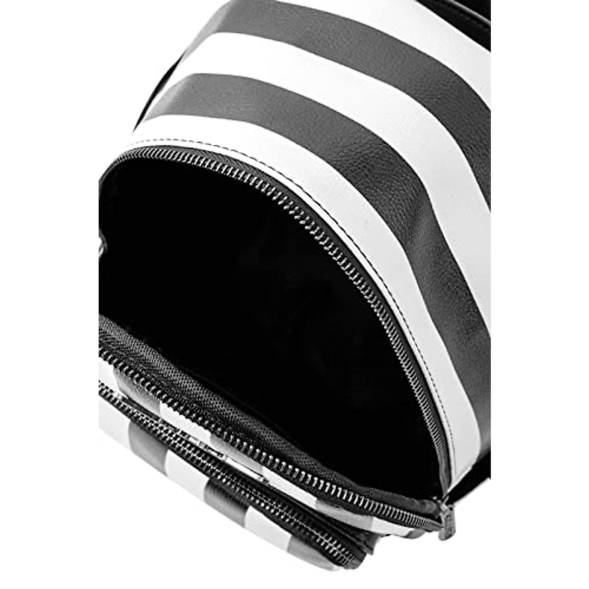 Killstar Rails Black White Stripe Goth Punk Beetlejuice Mini Backpack