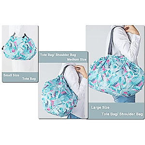 FuKuEn Foldable Shopping Bags Waterproof Shopping Bags Reusable 3 Pieces Portable Grocery Bags With Handles Large Capacity Travel Duffel Bags for Daily Commuting Picnic Gym Different Size
