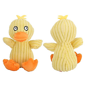 Zerodis Plush Dog Duck Toy, Cute Little Yellow Duck Relieves Boredom Puppy Toy Squeaky for Small Medium Dogs