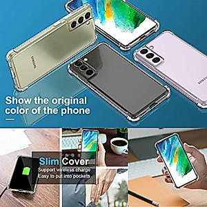 KIOMY Galaxy S21 FE Case Crystal Clear Shockproof Bumper Protective Phone Cover Hybrid Design Hard PC Back with Flexible TPU Raised Bezel & Enhanced Corners Slim Fit Skin for Samsung Galaxy S21 FE 5G