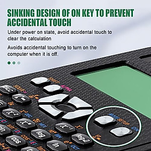 Scientific Calculator with Writing Table, 2 in 1 Desktop Pocket LCD Science Calculator Notepad Professional Financial Calculator for Home School Office Business, Solar & Battery Powered (Black)