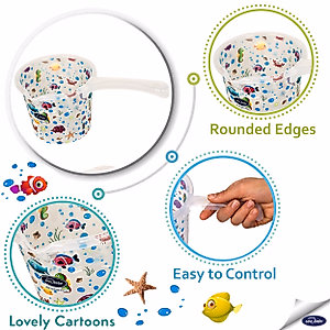 Sevi Baby Bath Rinse Cup, Certified Bath Water Scoop, Baby Shampoo Rinser, Baby Bath Mug Made from BPA-Free Safe Material, (1250 ml / 42.2 oz) - Made in Turkey (Pink) (White)