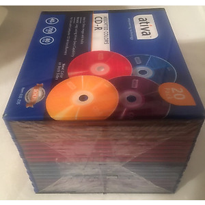 Ativa Assorted Colors CD-R 40x 700mb 80 min w/Jewel cases 20 pack