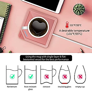 USB Coffee Mug Warmer:Smart Electric Coffee Cup Warmer for Desk with Auto Shut Off-Coffee Accessories for Home Office Desk (U1 Pink)