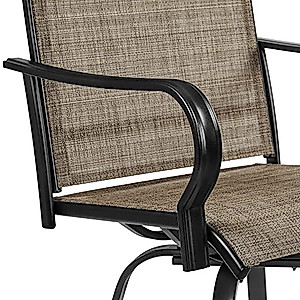 Yaheetech Outdoor Swivel Bar Stools, Set of 2 All-Weather Bar Height Patio Chairs Furniture for Garden Backyard, Bronze