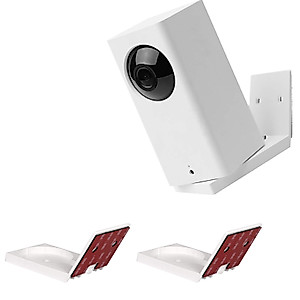 HOLACA Screwless Wall Mount 35 Downward Kit for Wyze Cam Pan V1 V2, VHB Stick On - Easy to Install, Full Tilt & Pan Function, No Mess, No Drilling, Strong Adhesive Mount (2 Pack)