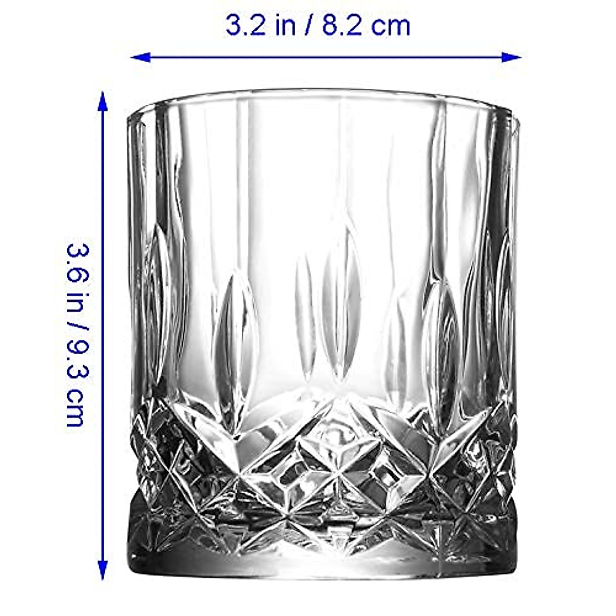 Modern-Depo Whiskey Liquor Rocks Glasses Crystal 10 Ounce Set of 4 Tumblers Barware for Cocktail Scotch Rum Bourbon Vodka Tequila Beverage