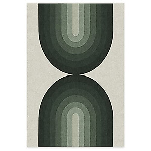 RUGGABLE Absida Washable Rug - Perfect Modern Area Rug for Living Room Bedroom Kitchen - Pet & Child Friendly - Stain & Water Resistant - Sage 6'x9' (Standard Pad)