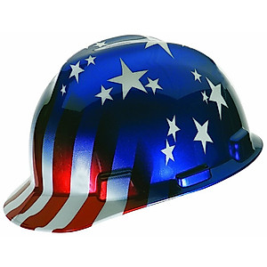 MSA Safety Works 10052945 American Stars and Stripes V-Gard Protective Hard Hat (medium )