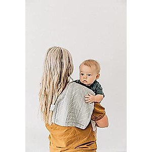 Mebie Baby Burp Cloths, Neutral Print 3-Pack, Muslin Burp Cloth Set for Spit Up, Drool, and More, Boho Burp Cloths for Baby Boy and Girl, Baby Must Haves for Registry Lists and Gifts for Newborns