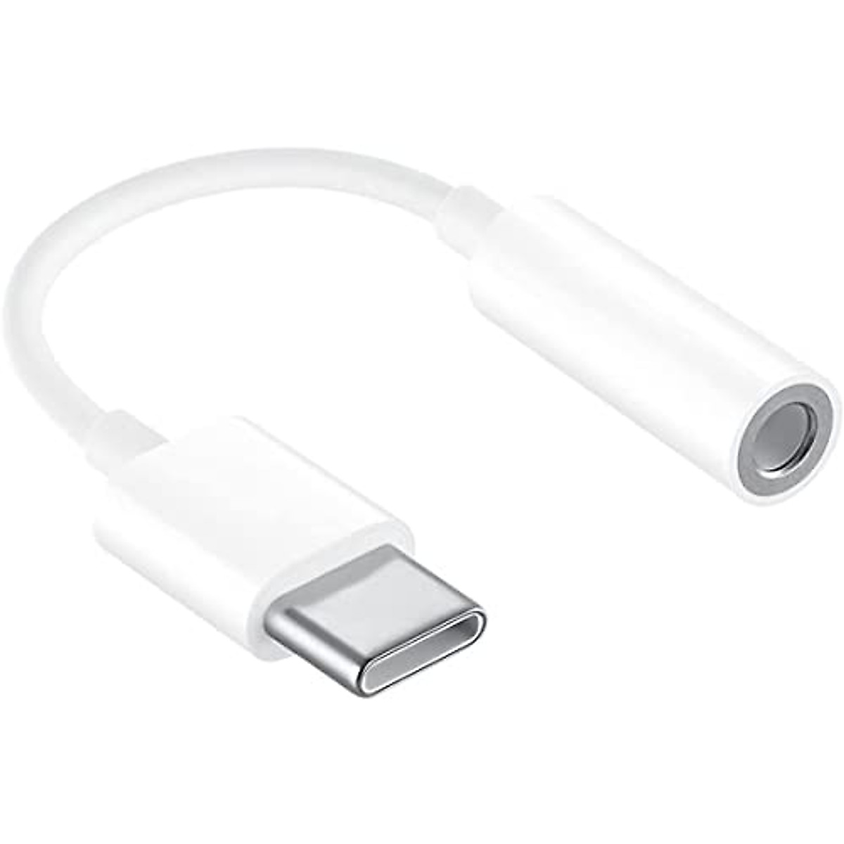 USB Type C to 3.5mm Headphone Jack Adapter, YNCRIS Audio Adapter USB C to AUX Dongle Cable - White