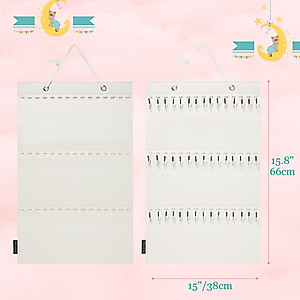 HUHYNN Scrunchie Holder for Women Girls, Hanging Scrunchies Organizer with 45 Hangers for Girls Hair Scarf Scrunchies Holder(NO Accessories Included) (Beige)