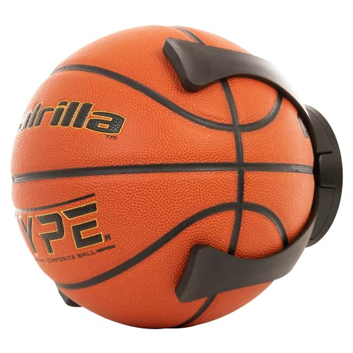 Silverback Basketball Holder Compatible with Men's, Women's, Youth Basketballs, Soccer Balls, Volleyballs, and Kickballs,Black