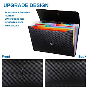 Expanding File Folder - 13 Pockets Accordion File Holder Organizer Say Goodbye to Cluttered Desks and Disorganized Documents - Get Your Home and Office Organized