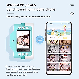 VADUMA Kids Camera Built in WiFi Zero Ink Toddler Print Camera 24 Million Dual Camera Digital Camera ABS Material Ergonomic Design Camera