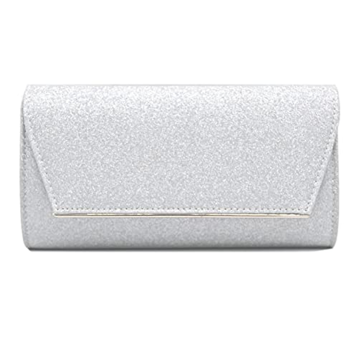 Milisente Clutch Purses For Women Sparkle Glitter Evening Bags Bridal Purse(Silver)
