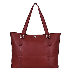 ANTONIO VALERIA Sage Red Printed Leather Shoulder Bag for Women